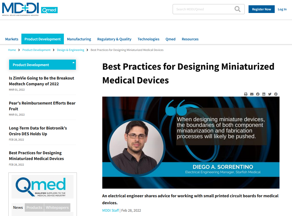 MDDI: Best Practices for Designing Miniaturized Medical Devices