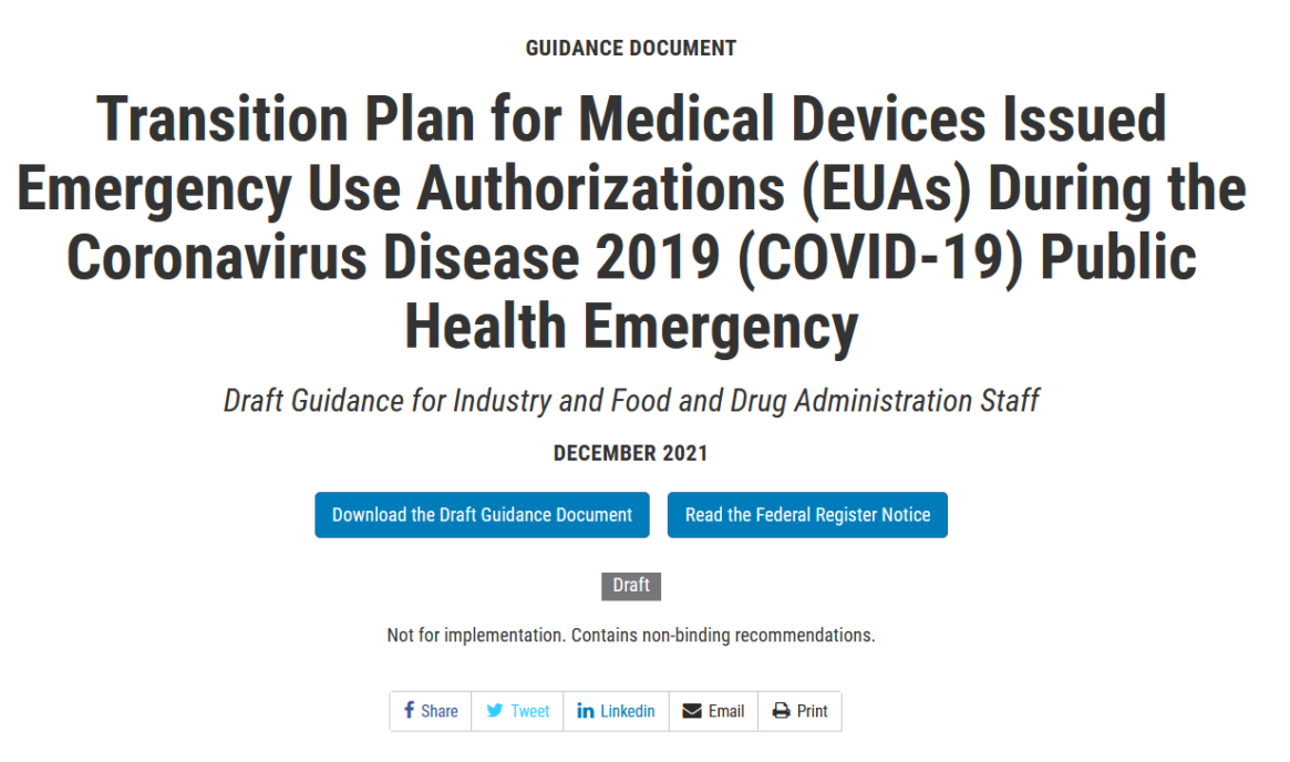 EUA Medical Devices Post-Pandemic Guide | StarFish Medical