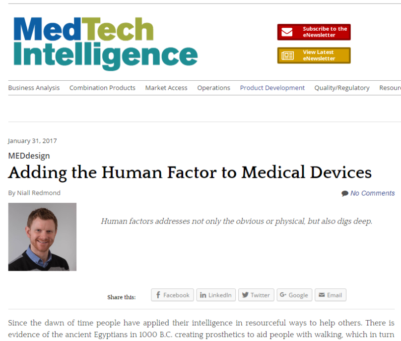 Adding the Human Factor to Medical Devices