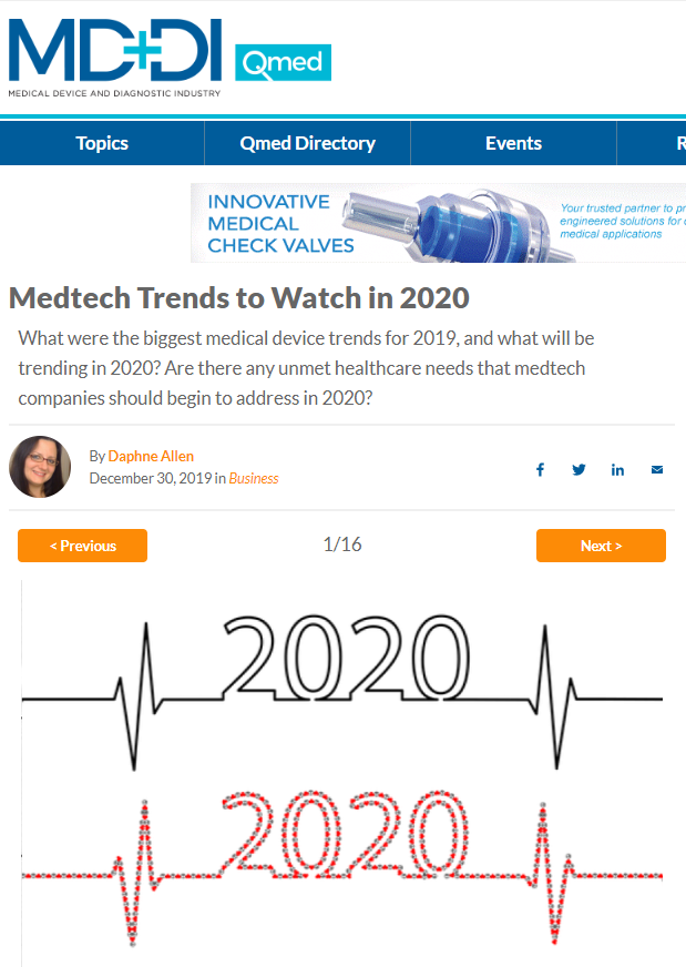 MD+DI: Medtech Trends to Watch in 2020 - StarFish Medical