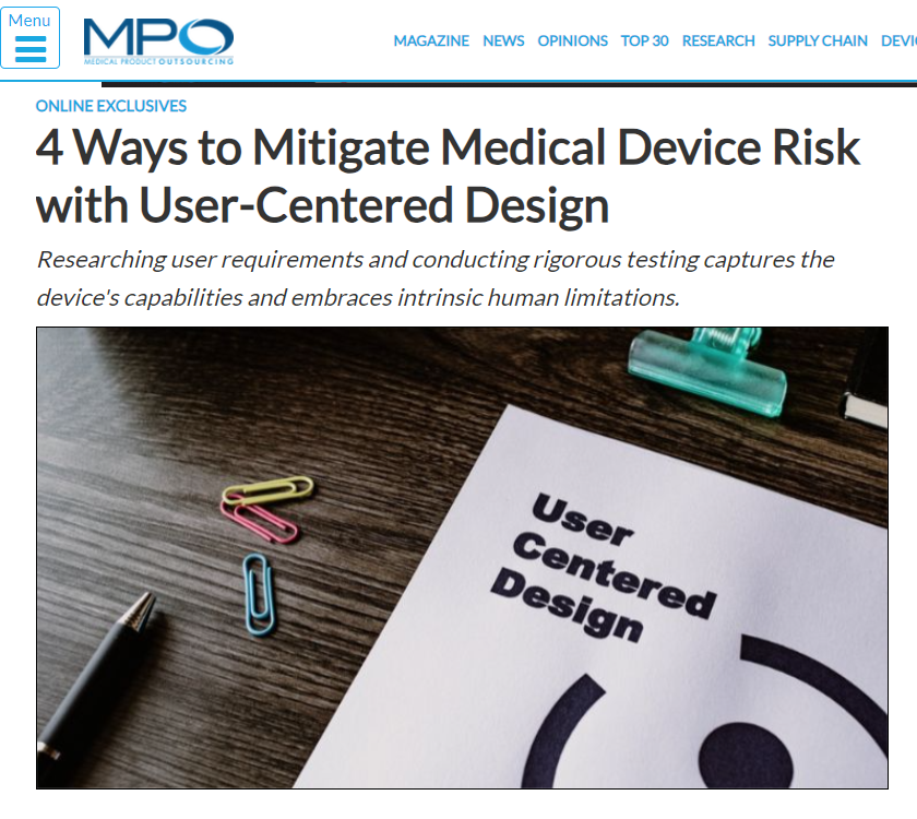 MPO: 4 Ways to Mitigate Medical Device Risk with User-Centered...