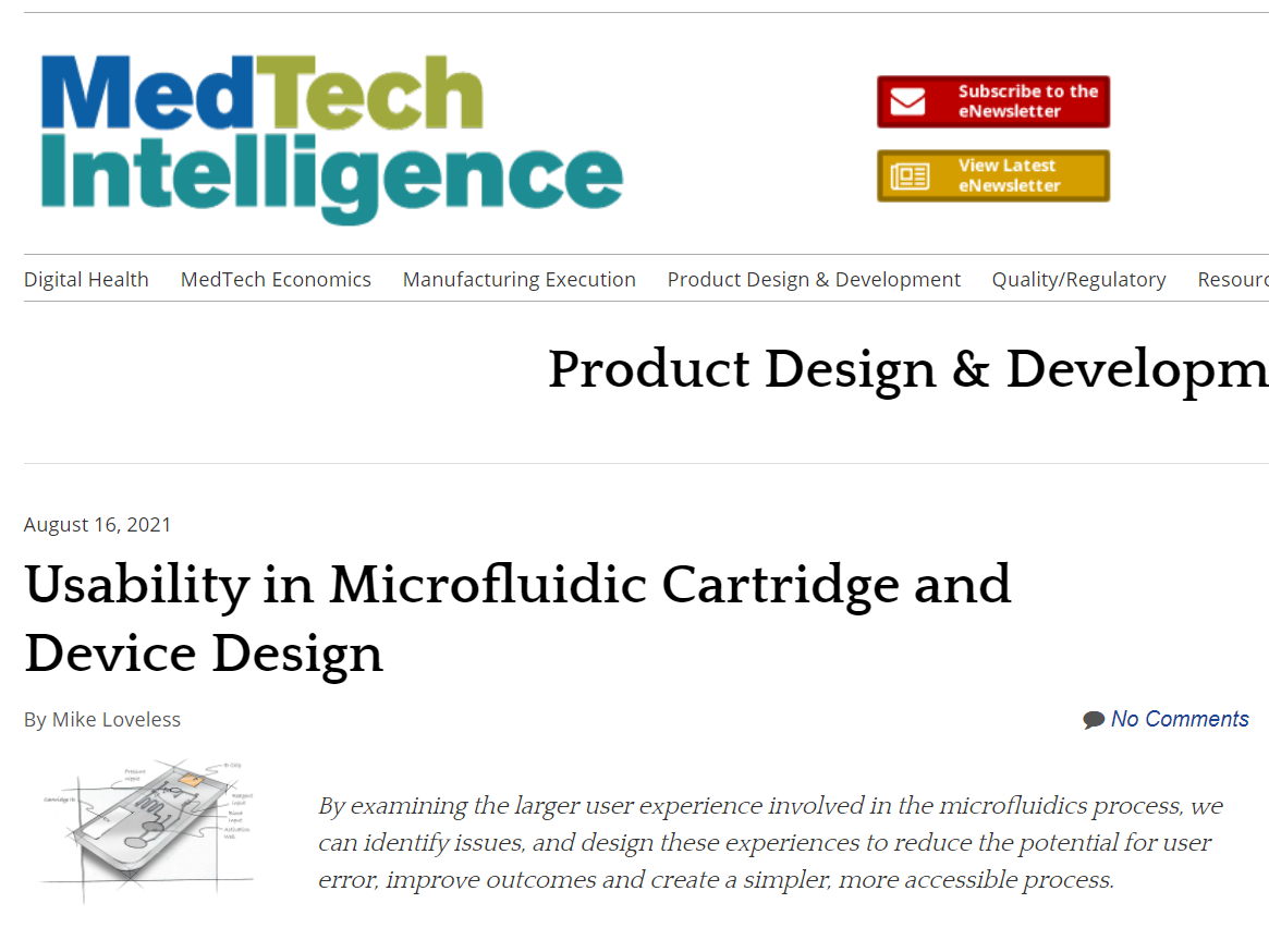 MTI: Usability in Microfluidic Cartridge and Device Design