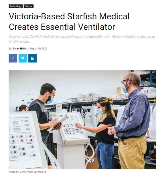 Victoria-Based Starfish Medical Creates Essential Ventilator